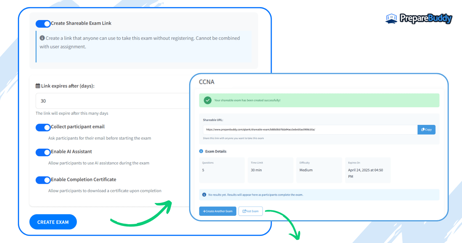 Creating Custom Exams with AI-Powered Modules